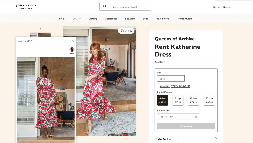 John Lewis unveils Zyler Virtual Try-On for fashion rental | textile ...